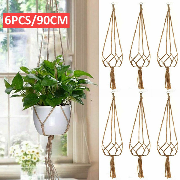 Garden Plant Hanger Macrame Hanging Planter Basket Rope Flower Pot ...
