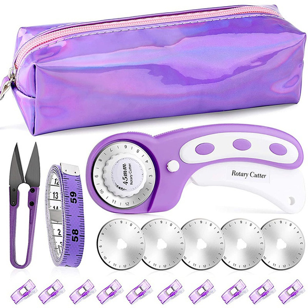 19Pcs Purple Rotary Cutter Set 45mm Fabric Cutter with Replacement ...