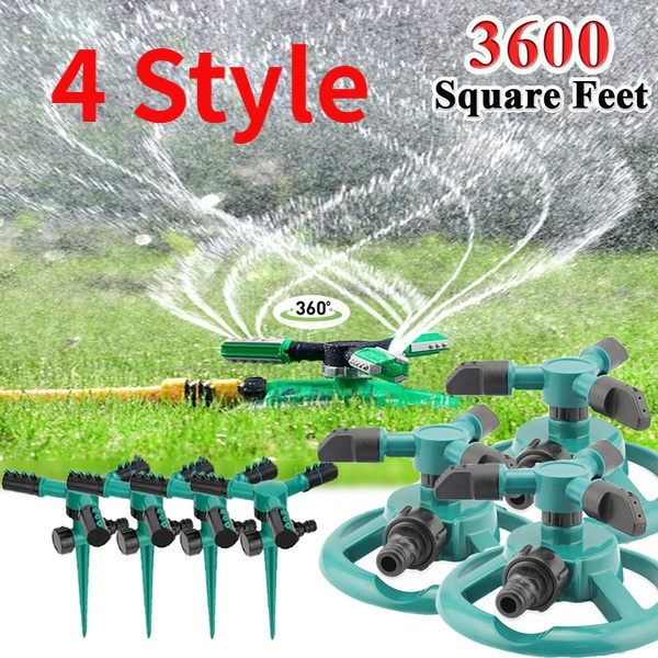 4 Style Automatic 360° Rotating Garden Lawn Sprinkler Water Sprinklers ...