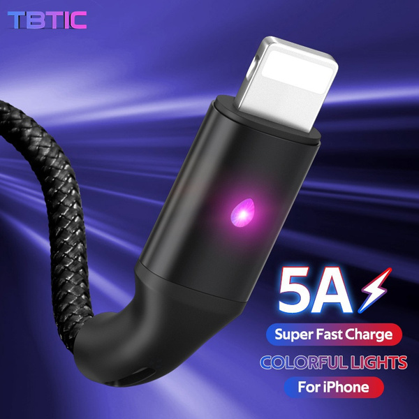 TBTIC USB Cable For iPhone 11 12 Pro Max Xs X XR 8 7 6 6s Plus iPad 5A ...