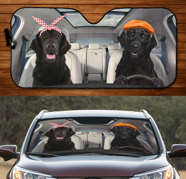 Two Golden Retrievers Black Family Car Windshield Auto Sun Shade | Wish
