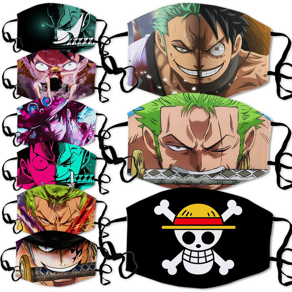 Anime One Piece Face Mask Adjustable Luffy Mask Soft Dust Masks Mouth ...
