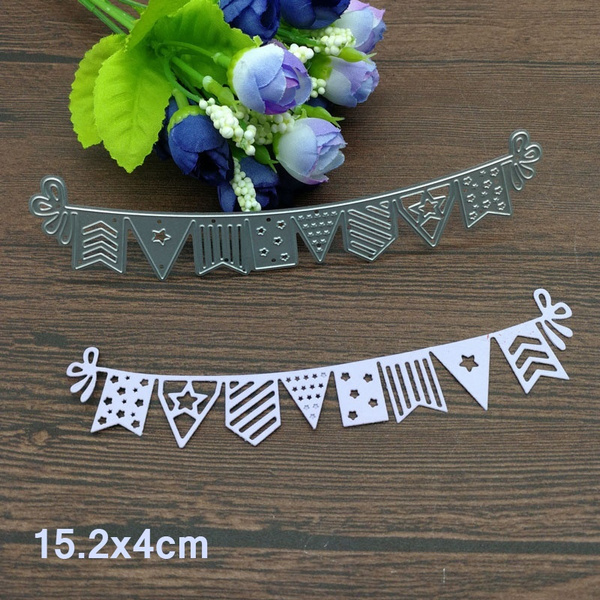1 Pcs Steel Flag Banner Design Metal Die Cutting Dies Stencil ...