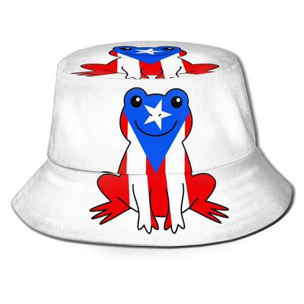 Xint Puerto Rico Frog Unisex Bucket Hat Flat Top Fisherman Hat Outdoor ...