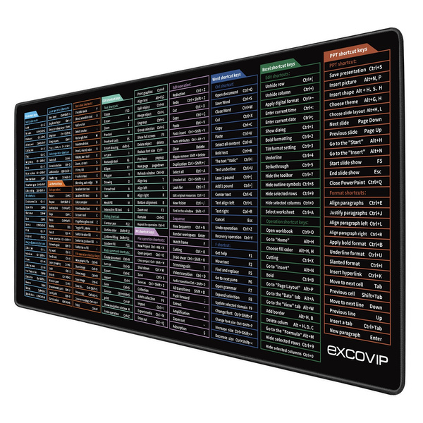 EXCO Waterproof Shortcut Keys Mouse Pad Desk Pad Large Mouse Mat for ...