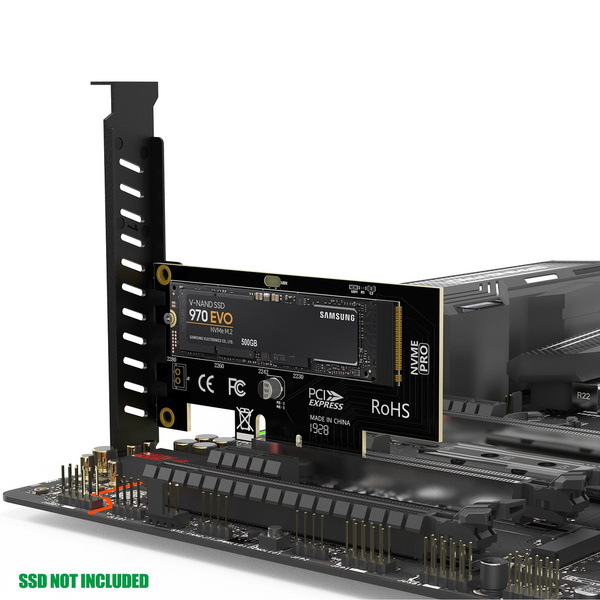 AMPCOM M.2 NVMe SSD Express Card M Key to PCIE 4.0 X4 Adapter External ...