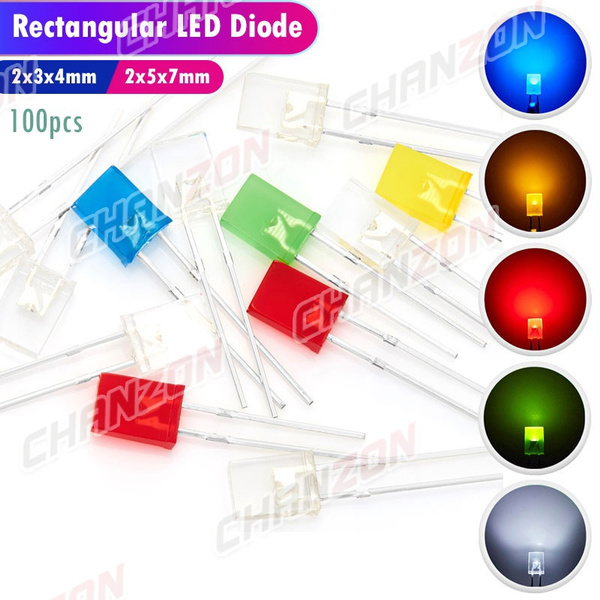 Chanzon 100pcs 2x3x4mm/2x5x7mm Rectangular Square LED Emitting Diode ...