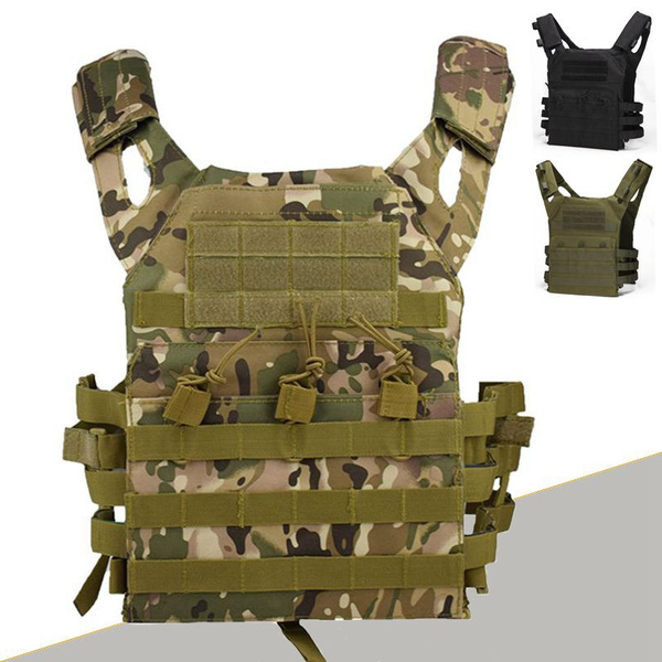 Tactical Vest MOLLE JPC 600D Airsoft Gear Paintball Hunting Plate Carrier Outdoor Protective ...