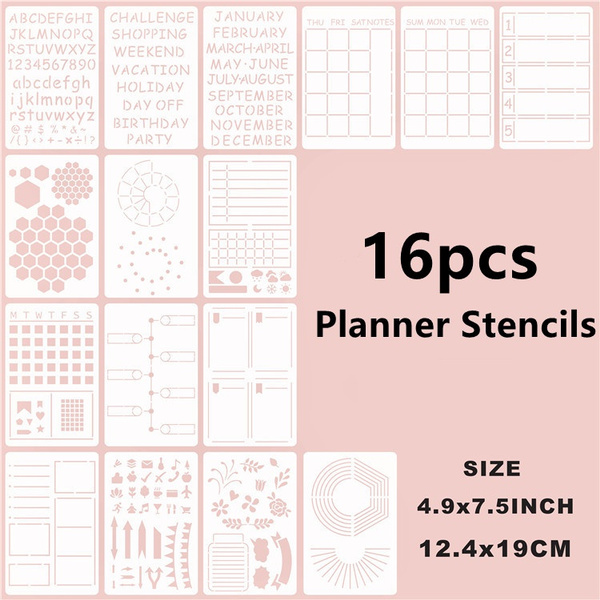 Bullet Journal Stencil Set Plastic Planner Diy Drawing Template Diary Decor Craft Wish