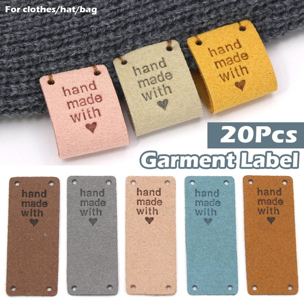 20/10/5Pcs/Set Fiber Leather Tags for Handmade with Love Labels for ...