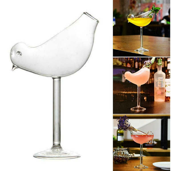 Bird Shaped Glass Wine Cup Whiskey Glasses Drinking Clear Cocktail ...