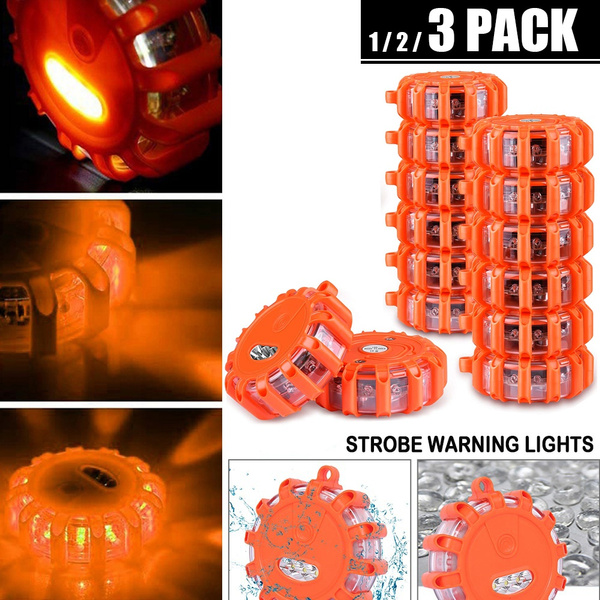 3 Pack LED Emergency car Lights Road Flares Warning Night Lights ...