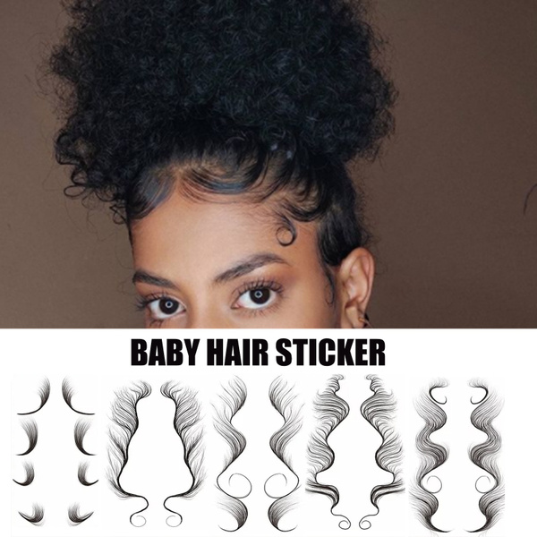 2021 NEW Baby Hair Edges Tattoo Waterproof Temporary Black Sketchs ...