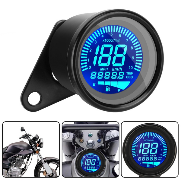 12V Motorcycle Meter Retro LCD Odometer LED LCD Tachometer Universal ...