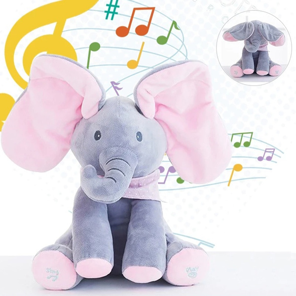30CM Cute Elephant Plush Toys Electric Talking Singing Blinking Eyes ...