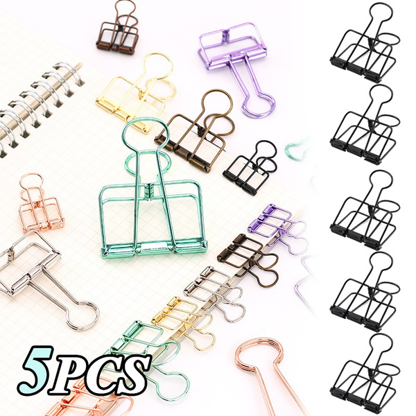 5PCS Metal Clip Cute Binder Clips For Album Foto Memo Paper Clips ...