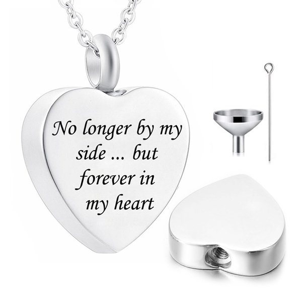 Stainless Steel Funeral Cremation Charm Heart Pendant Keepsake Urn ...