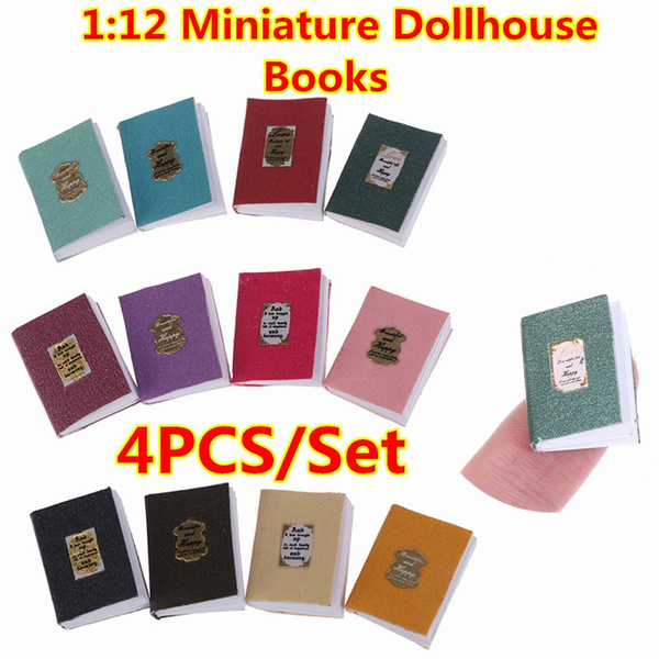 4Pcs/Set 1:12 Dollhouse Miniature Mini Books Toys Dolls House ...