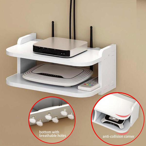 30cm Length Punch-free Living Room Wall Set-top Box Rack Router Storage ...
