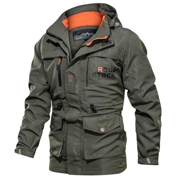2021 New Bomber Jacket Men Autumn Winter Multi-pocket Waterproof ...