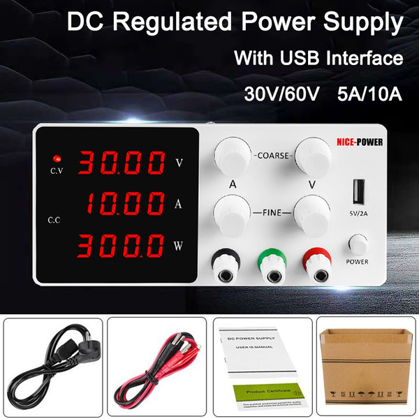 Newest Mini Adjustable Digital DC Power Supply 30/60V 10/5A Switching ...