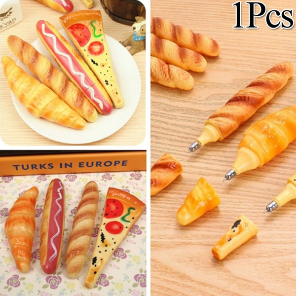 1Pcs Novelty Delicious Food Ballpoint Pen 0.5mm Black Ink Bread/Pizza ...
