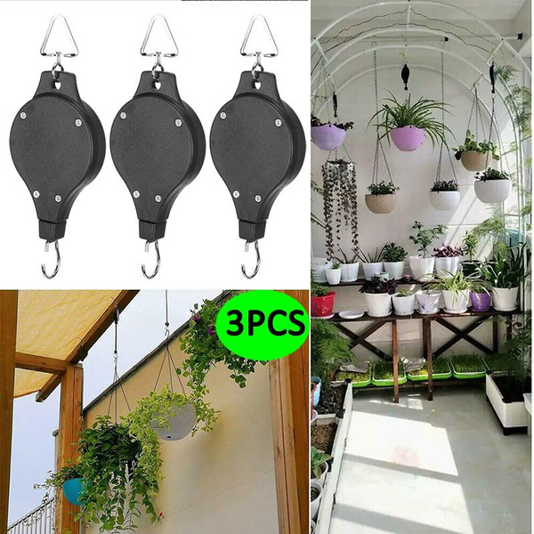 3 Pack Plant Pulley Hanger, Retractable Plant Hook Pulley, Adjustable ... 3 Pack Plant Pulley Hanger, Retractable Plant Hook Pulley, Adjustable ...