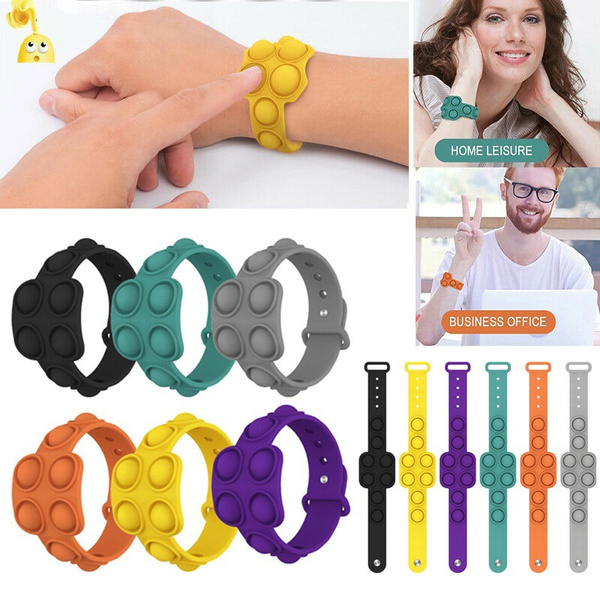 New Push Bracelet Bubble Sensory Fidget Pop Toys Stress Relief Bubble ...