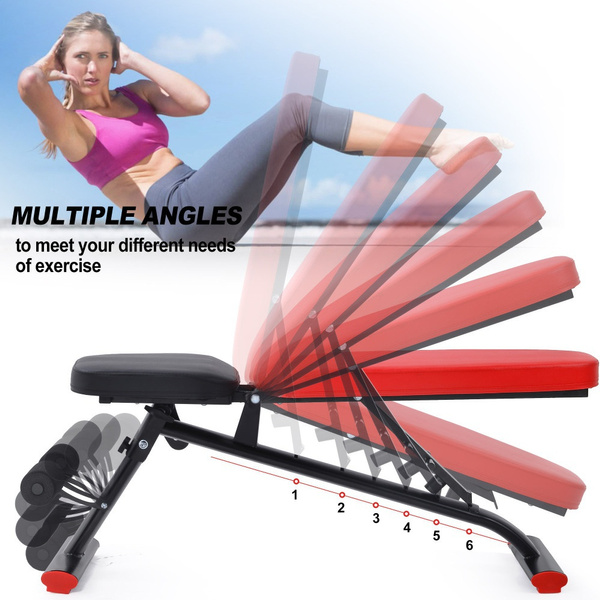 Adjustable Utility Weight Bench Foldable Fitness Workout Exercise For ...