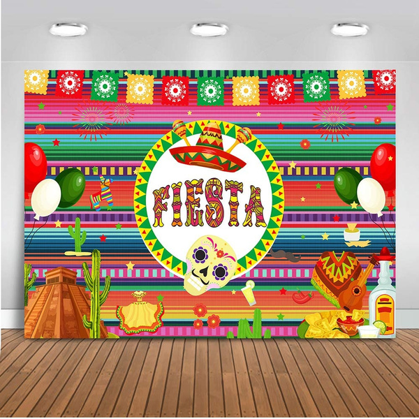 Mehofoto Fiesta Backdrop Mexican Party Dress-up Photography Background ...