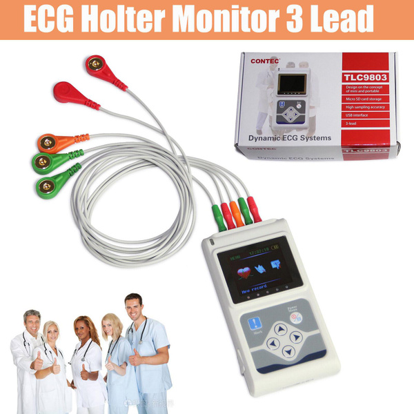 TLC9803 ECG Holter Monitor 3 Lead 24h Recorder PC Software Analysis ...