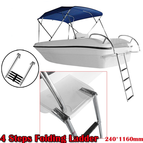 4 Steps Boat Stainless Steel 304 Telescoping Folding Ladder Deck ...