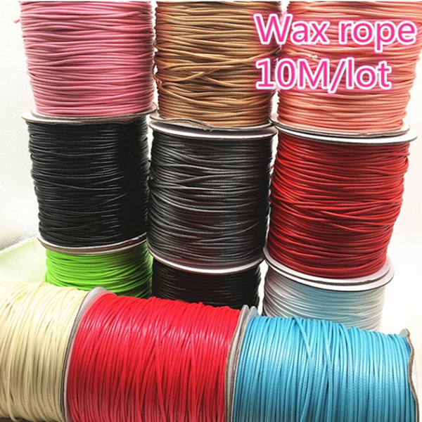 10M/lot Waxed Cotton Cord Waxed Thread Cord String Strap Necklace Rope ...