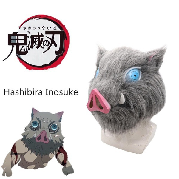 Hashibira Mask Helmet Demon Slayer Kimetsu No Yaiba Cosplay Hood Hair ...