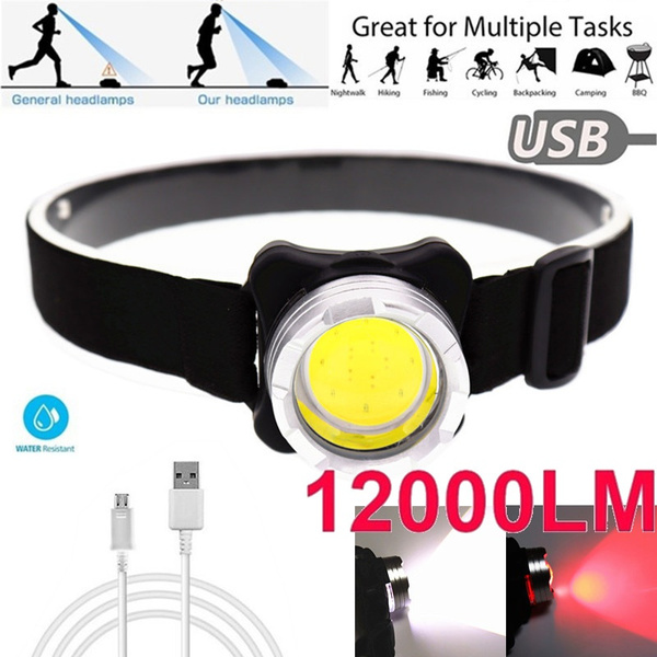 USB Rechargeable Headlamp Mini Portable Headlight Torch Head Lamp ...