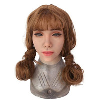Eyung Realistic Silicone Female Face Head Props Headwear Headgear ...