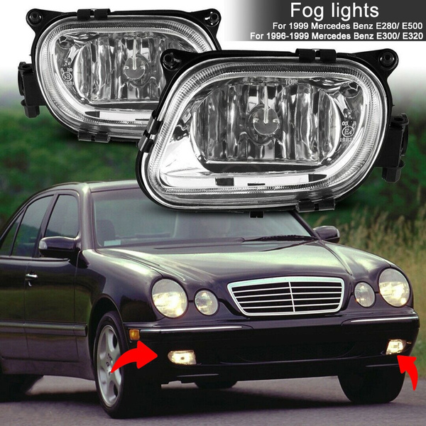 Foglight For 1996-1999 Mercedes-Benz E300/ E320 Clear Lens Pair Fog ...