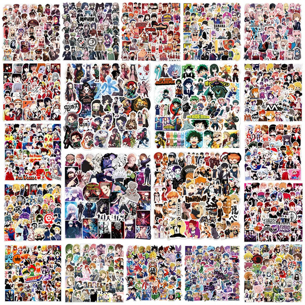 38 Styles 50PCS Cartoon Japan Anime Stickers Demon Slayer/My Hero ...