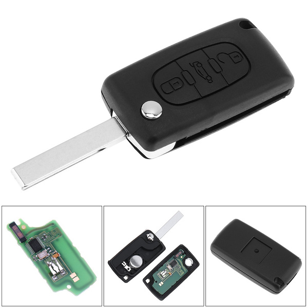 433MHz 3 Buttons Keyless Uncut Flip Remote Key Fob with ID46 Chip and ...