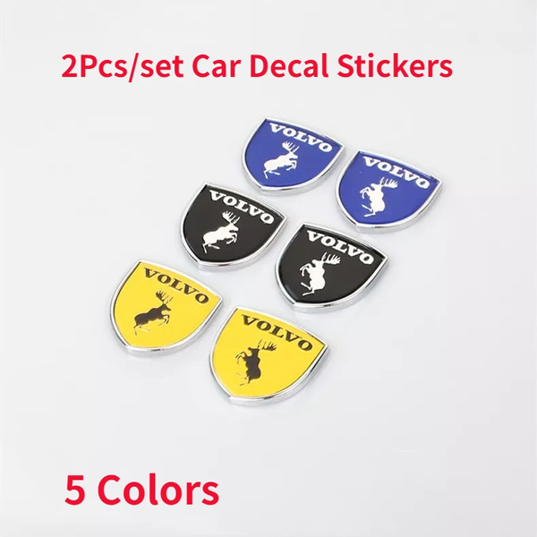 2Pcs/set 3D Moose Deer Car Logo Emblem Badge Decals Car Sticker Fit for ...