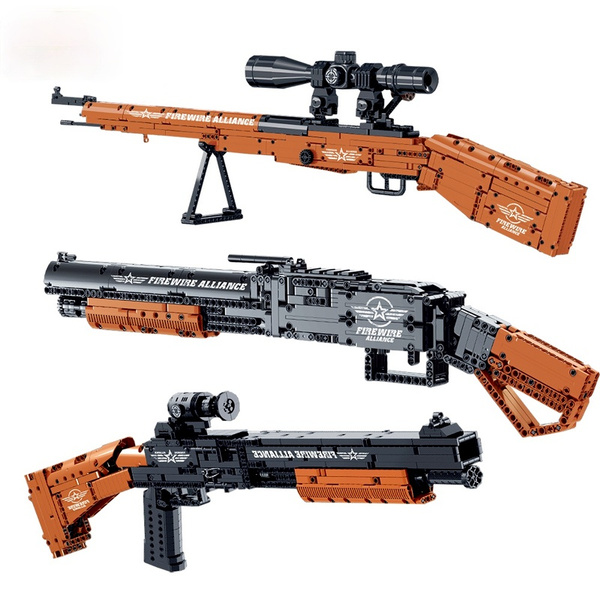 Military Gun Series 98K Rifle M1987 M4 Combat Shotgun Model Building ...