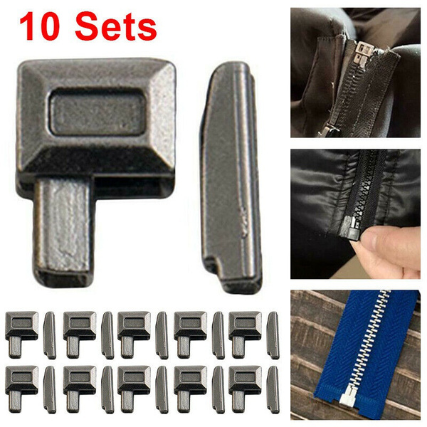 10 Sets Metal Zipper Stopper Repair Open End Sewing Tailor Fabric Tool ...