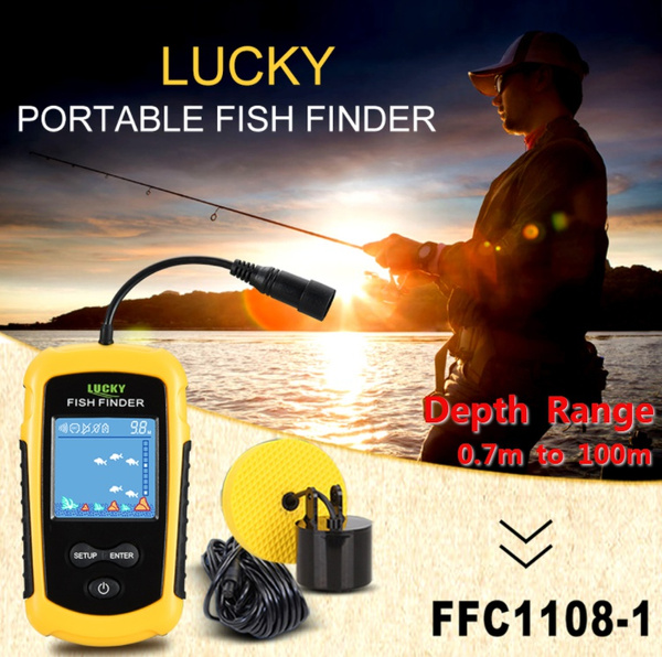 2021 NEW LUCKY LCD Color Screen Portable Wired Fish Finder 100M Depth ...