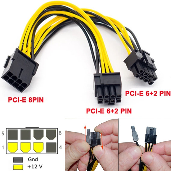 PCIE 8 Pin Extension 8pin To Dual 8pin Graphics Card Power Cable,One ...