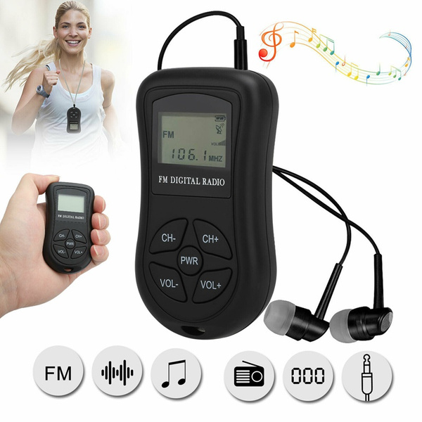 New 1PC Mini Digital Portable Pocket LCD FM Radio Receiver Stereo Radio ...
