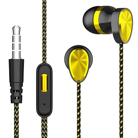 Universal 3.5mm Braided Wired Headset Super Bass Hifi Stereo Earphone ...