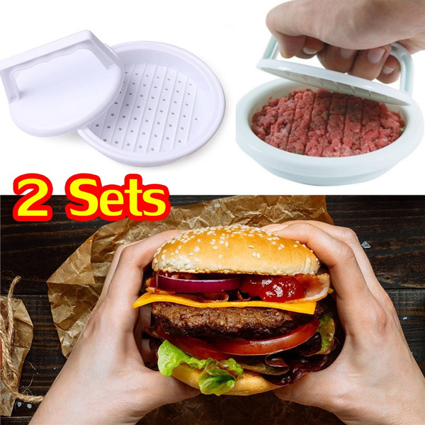 2pcs White Plastic Hamburger Round Press Hamburger Meat Patty Maker | Wish