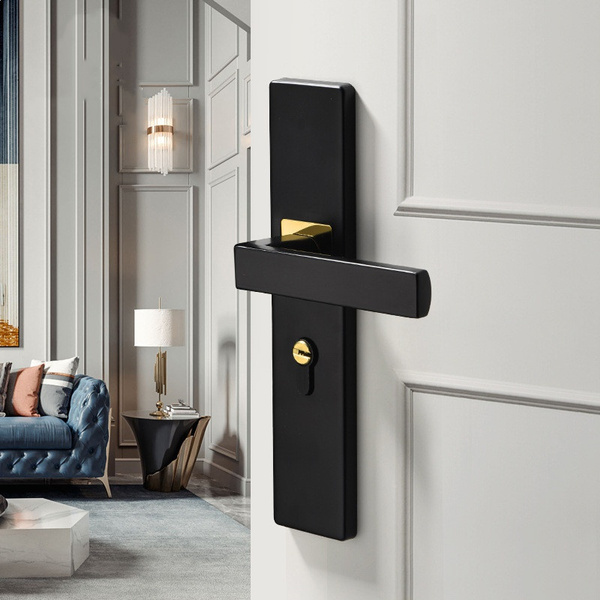 Mute Door Lock Interior Door Pull Lock Modern Anti-Theft Room Wood Door ...