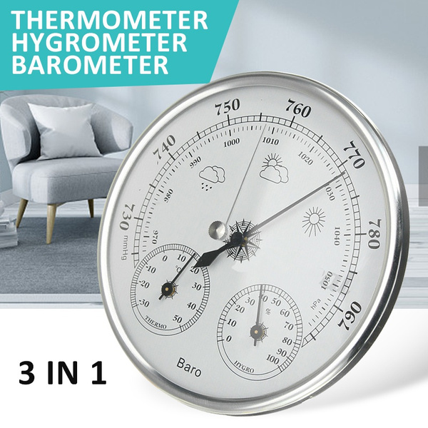Wall Hanging Weather Station 3 in 1 Barometer Thermometer Hygrometer ...