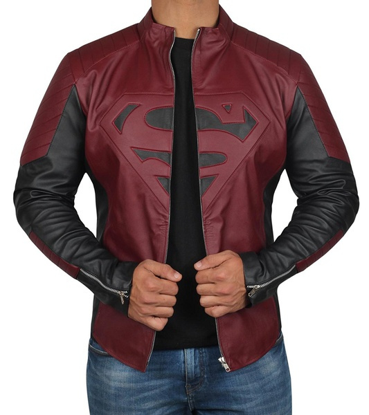 Superman Smallville Mens Leather Jacket Halloween Costume Superhero ...